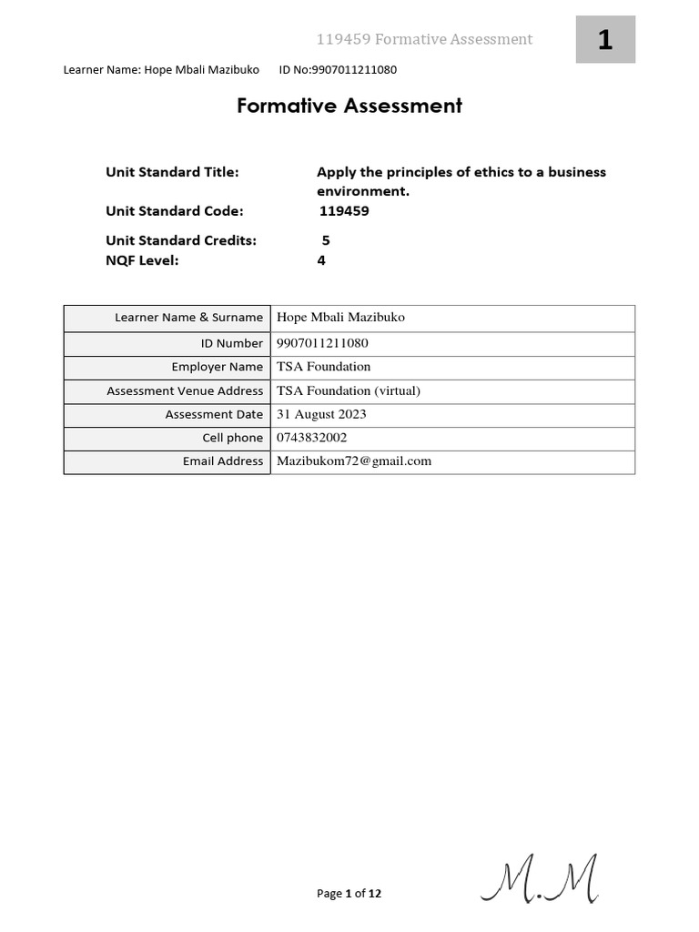 Tsl4f2usid119459 - Formative - Assessment - Hope Mbali Mazibuko | PDF ... Tsl4f2usid119459 - Formative - Assessment - Hope Mbali Mazibuko | PDF ...