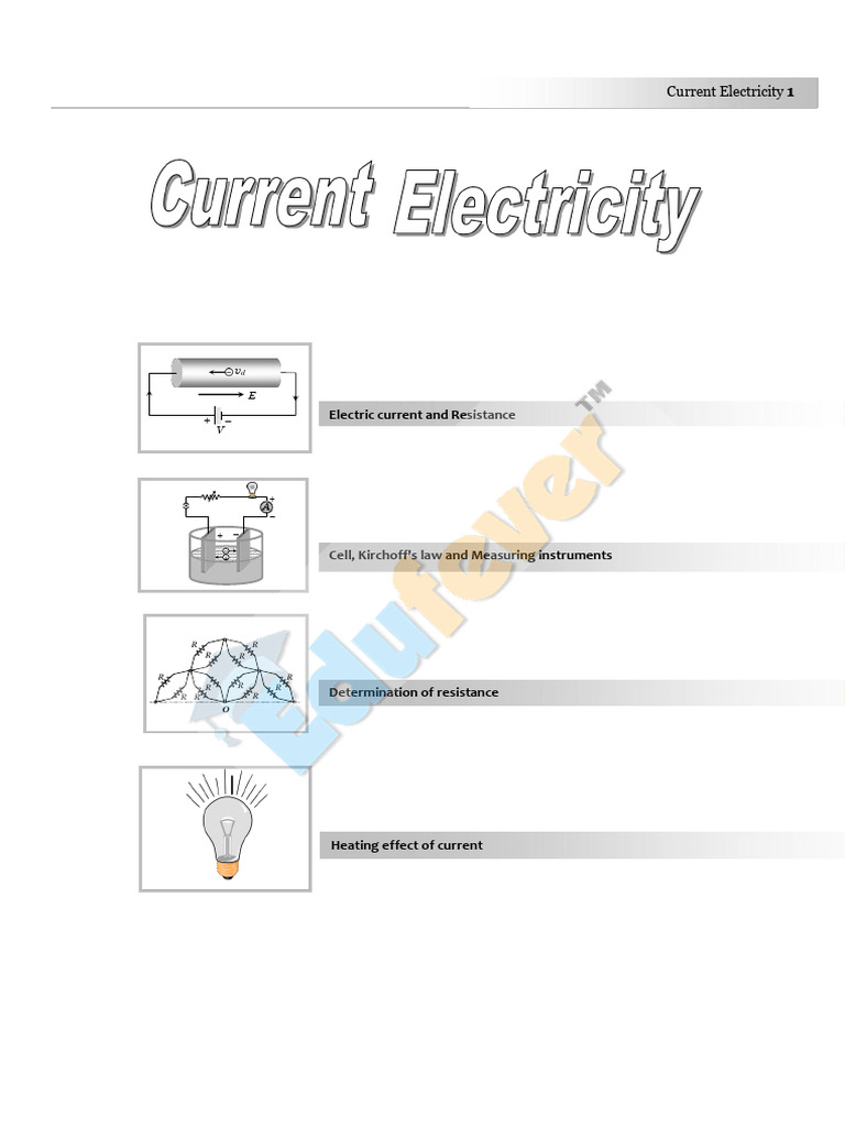 Current Electricity | PDF | Electrical Resistivity And Conductivity | Electric Current