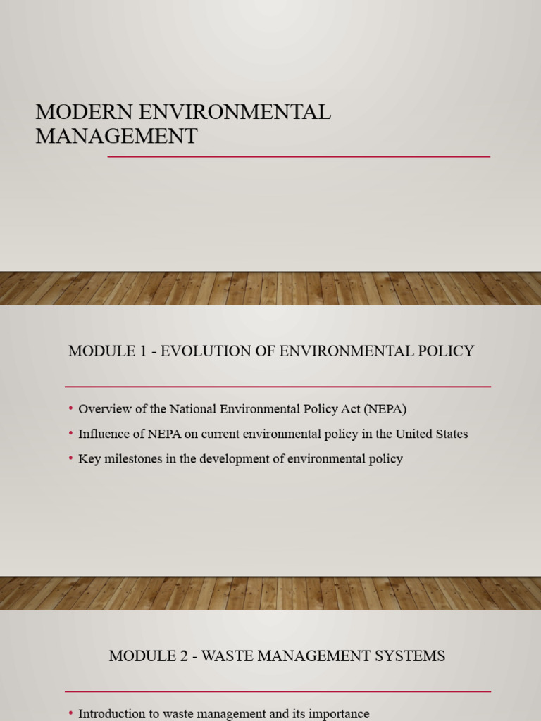 Modern Environmental Management | PDF | Waste | Waste Management