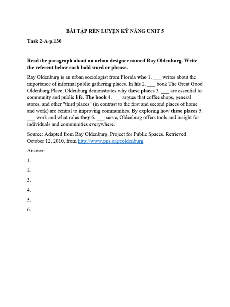 Bai Tap Ren Luyen Ky Nang in The Textbook - All Tasks - U5 | PDF | Cognitive Science | Cognition