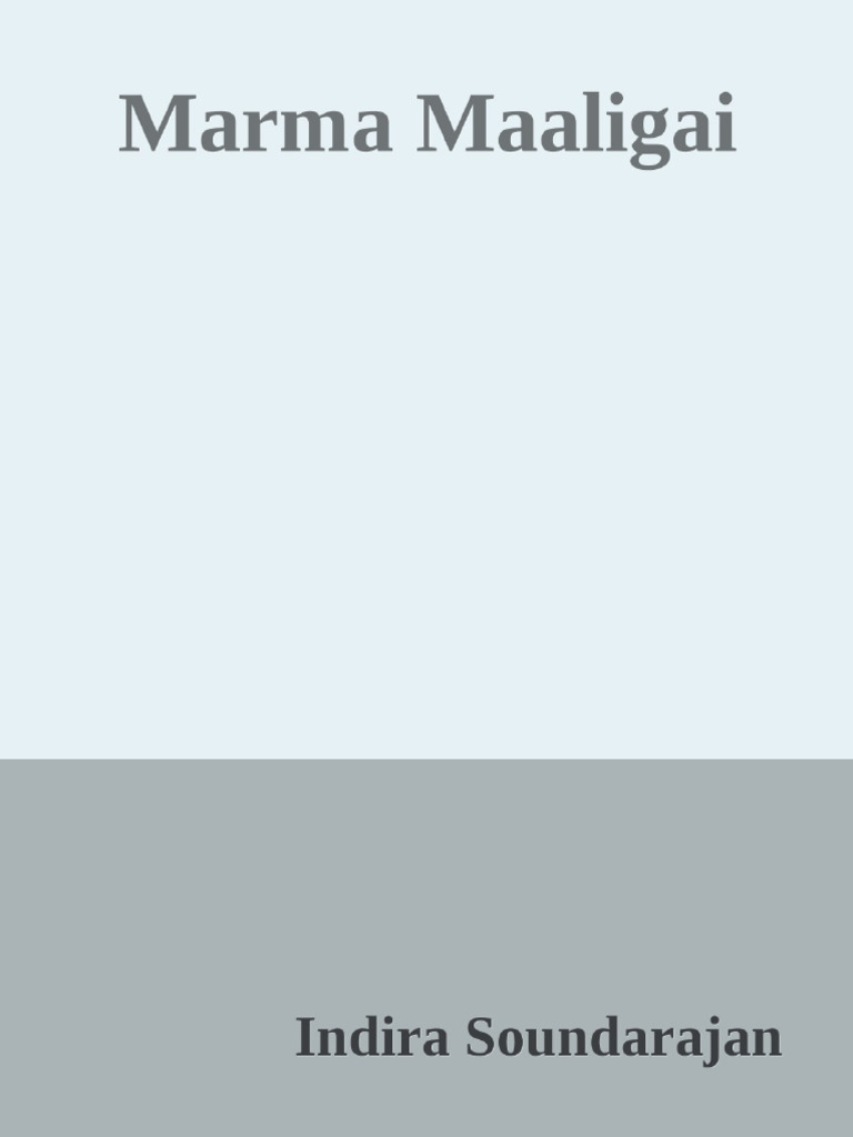 Marma Maaligai (Indira Soundarajan) | PDF
