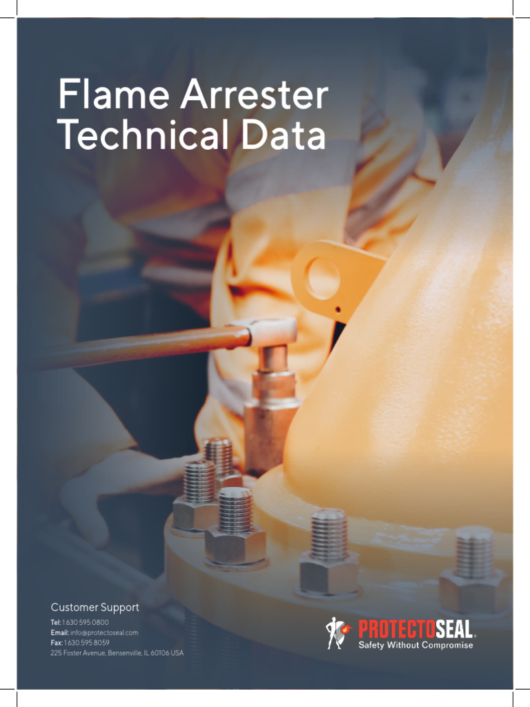Flame Arrester Technical Data | PDF | Steel | Combustion