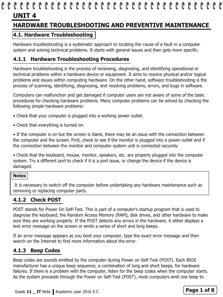 G 11 - IT - Unit 4 Note | PDF | Antivirus Software | Backup