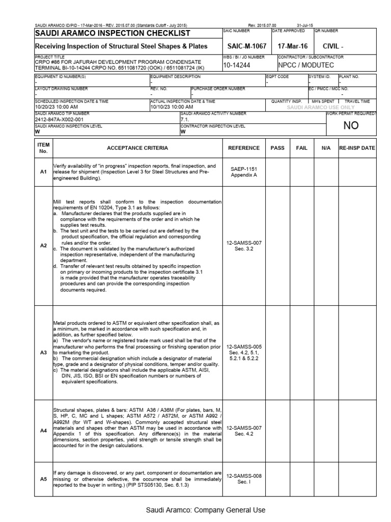 Saic M 1067 | PDF | Structural Steel | Specification (Technical Standard)