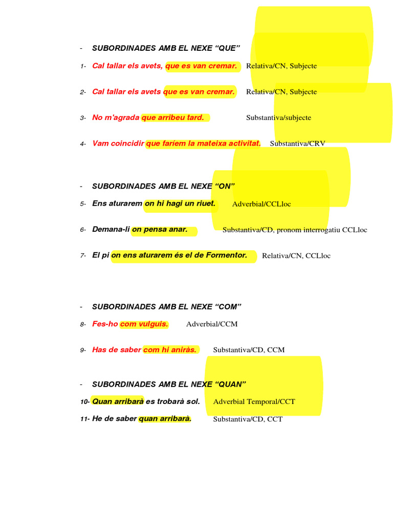 2 BAT ACTIVITAT FINAL Oracions Subordinades | PDF