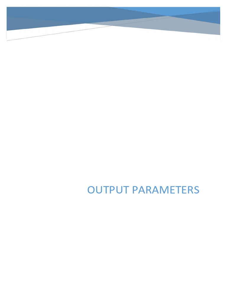Output Parameters | PDF | Parameter (Computer Programming) | Scope (Computer Science)