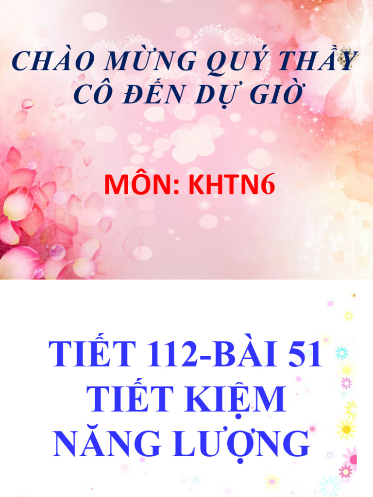 KNTT Bai 51 Tiet Kiem Nang Luong | PDF