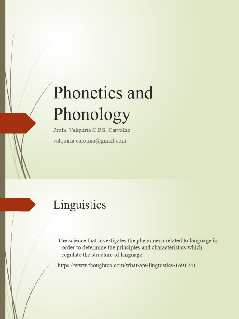 Aula 1 - Phonetics and Phonology-2020-1 | PDF | Phonetics | Phoneme