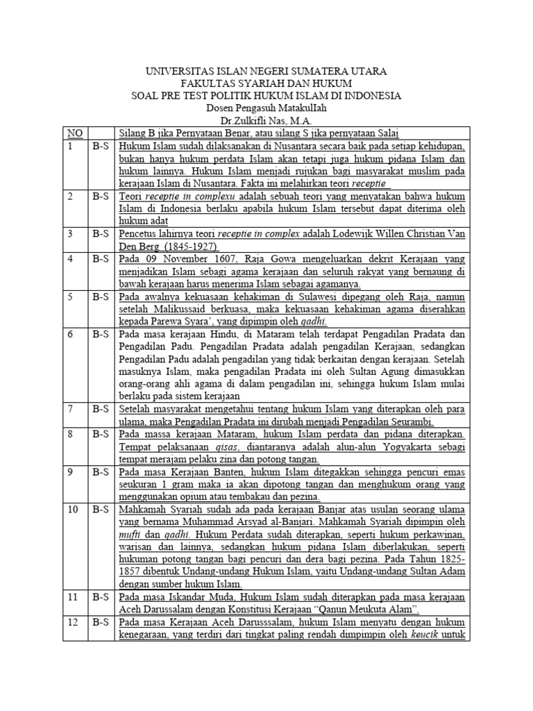 Soal Teest BS-1 | PDF
