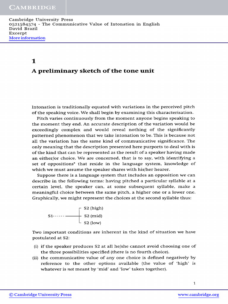 The Communicative Value of Intonation in English Paperback Sample Pages ...