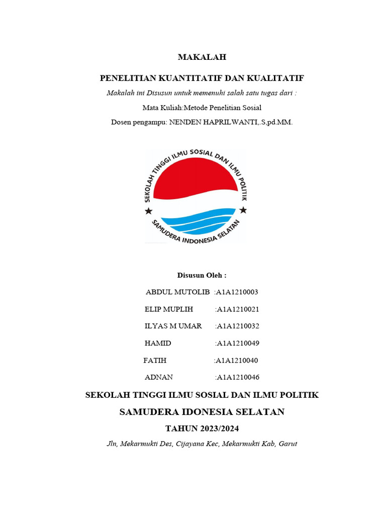 Makalah PENELITIAN - KUANTITATIF - DAN - KUALITATIF | PDF