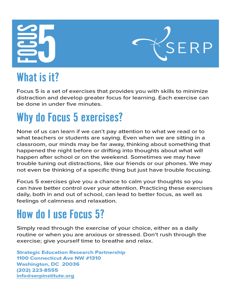 Focus5 Cards | PDF | Breathing | Exhalation