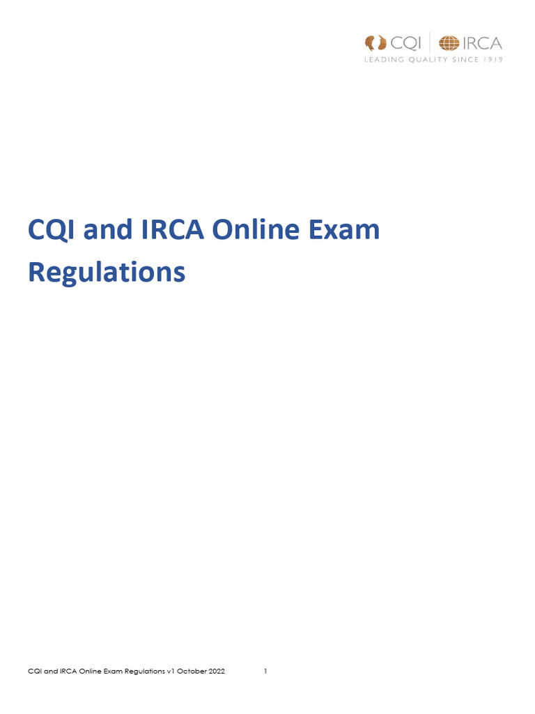 CQI Online Exam Regulations Overview | PDF | Identity Document | Computing
