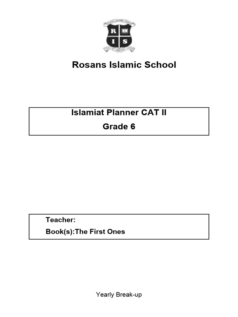 Islamiat Lesson Plans for Grade 6 | PDF | Muhammad | Life Of Muhammad
