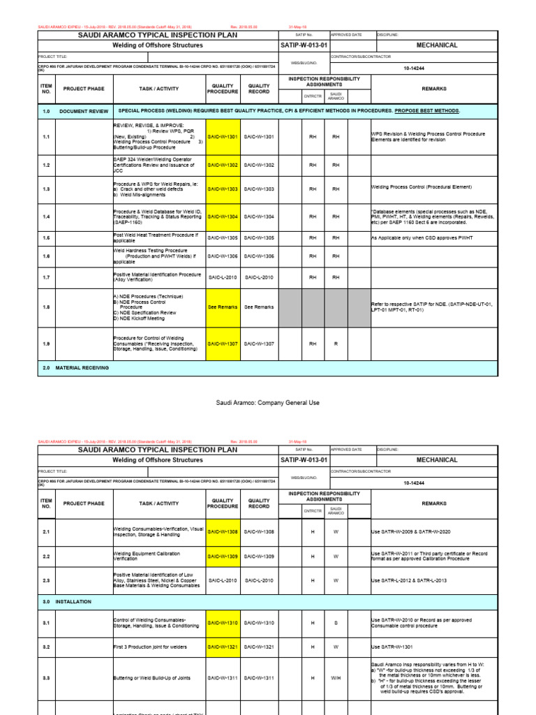 Offshore Welding Inspection Guidelines | PDF | Nondestructive Testing ...