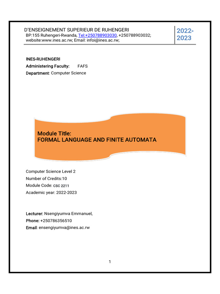 Formal Language and Automata Theory Notes F | PDF | Automata Theory ...