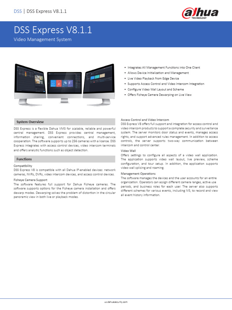 Datasheet DSSExpress8.1.1 Final | Download Free PDF | Access Control | Computing