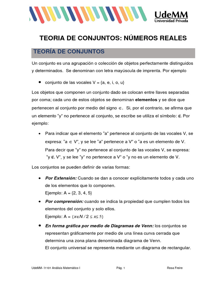 Teoria de Conjuntos Conjuntos Numéricos | Descargar gratis PDF ...