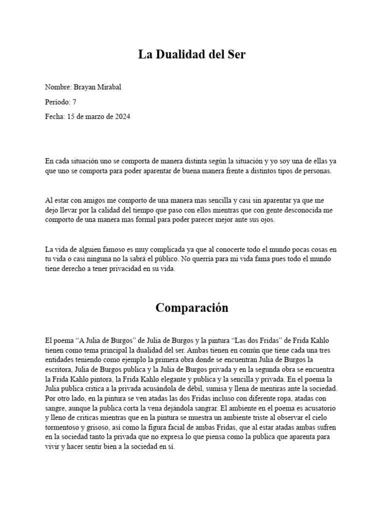 Dualidad del Ser: Identidad y Apariencia | PDF