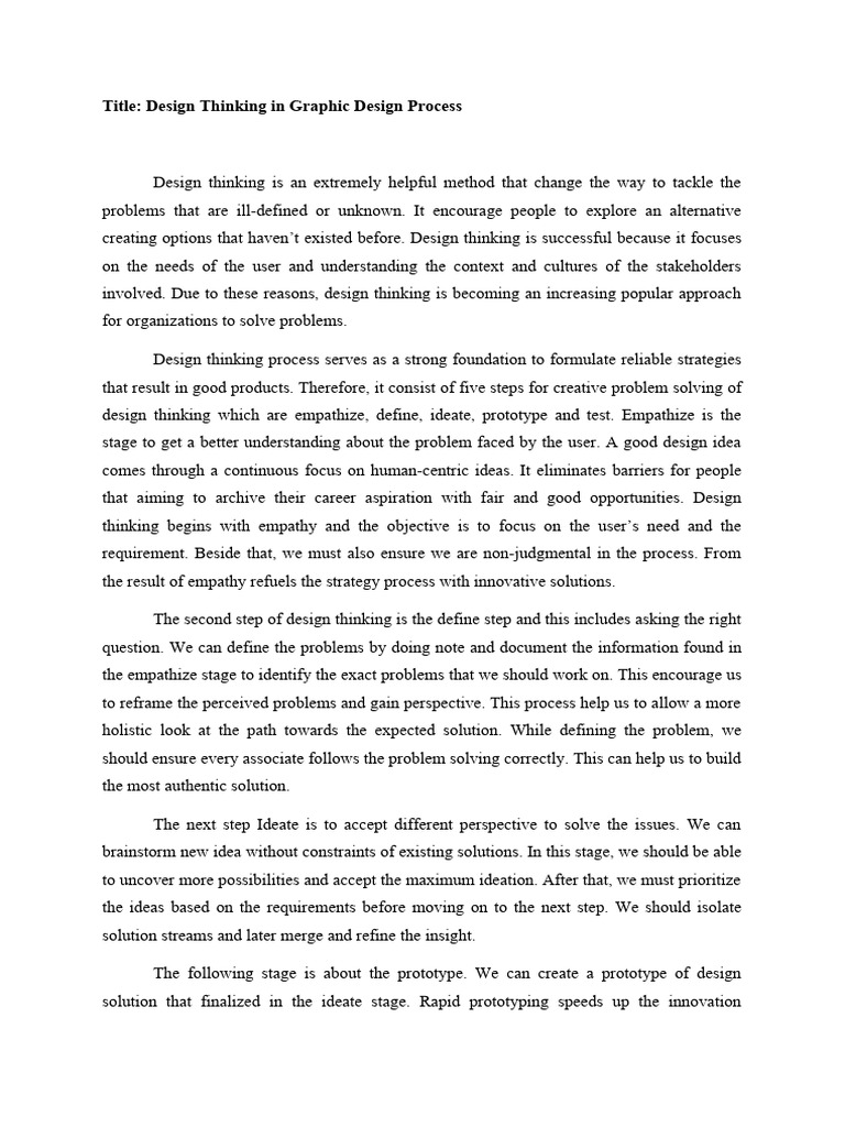 Design Thinking in Graphic Design Process | PDF | Design Thinking | Thought