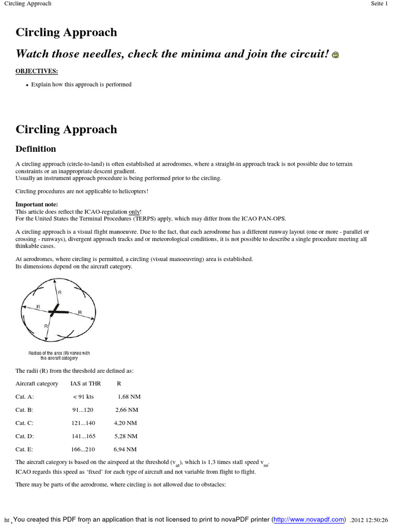 Circling Approach | PDF | Transport Safety | Aircraft