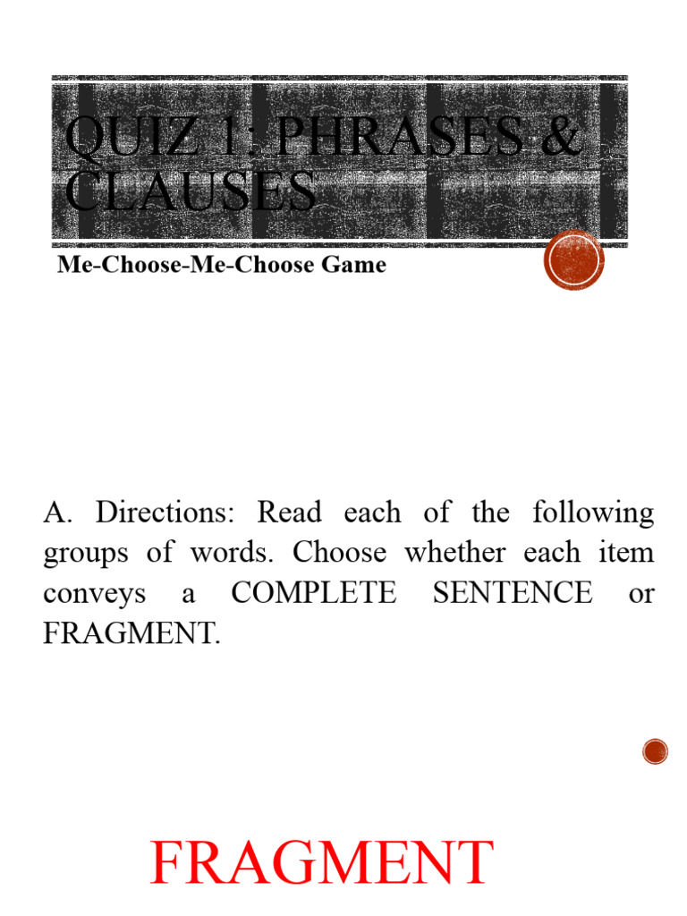Quiz on Phrases and Clauses | PDF | Language Arts & Discipline | Poetry