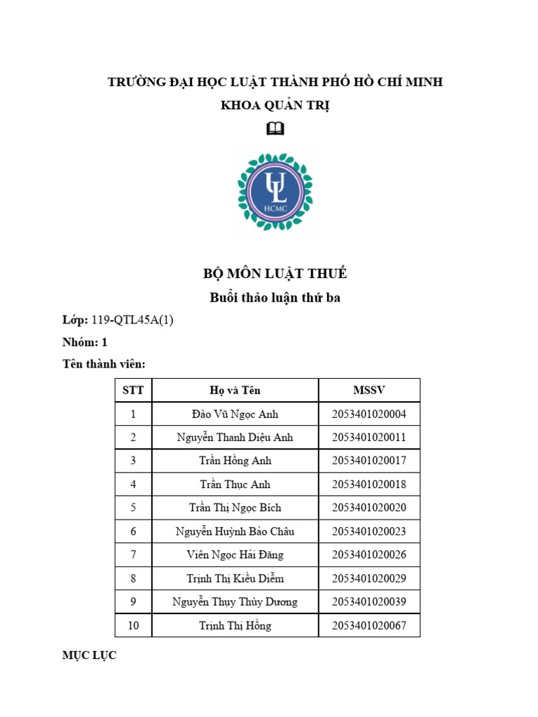 Thuế-bttuan3 Nhom01 Lopqtl45a1 121123-1 | PDF