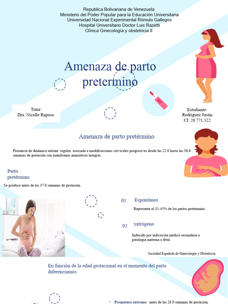 Amenaza de Parto Pretermino Finall | PDF | Parto prematuro | Parto