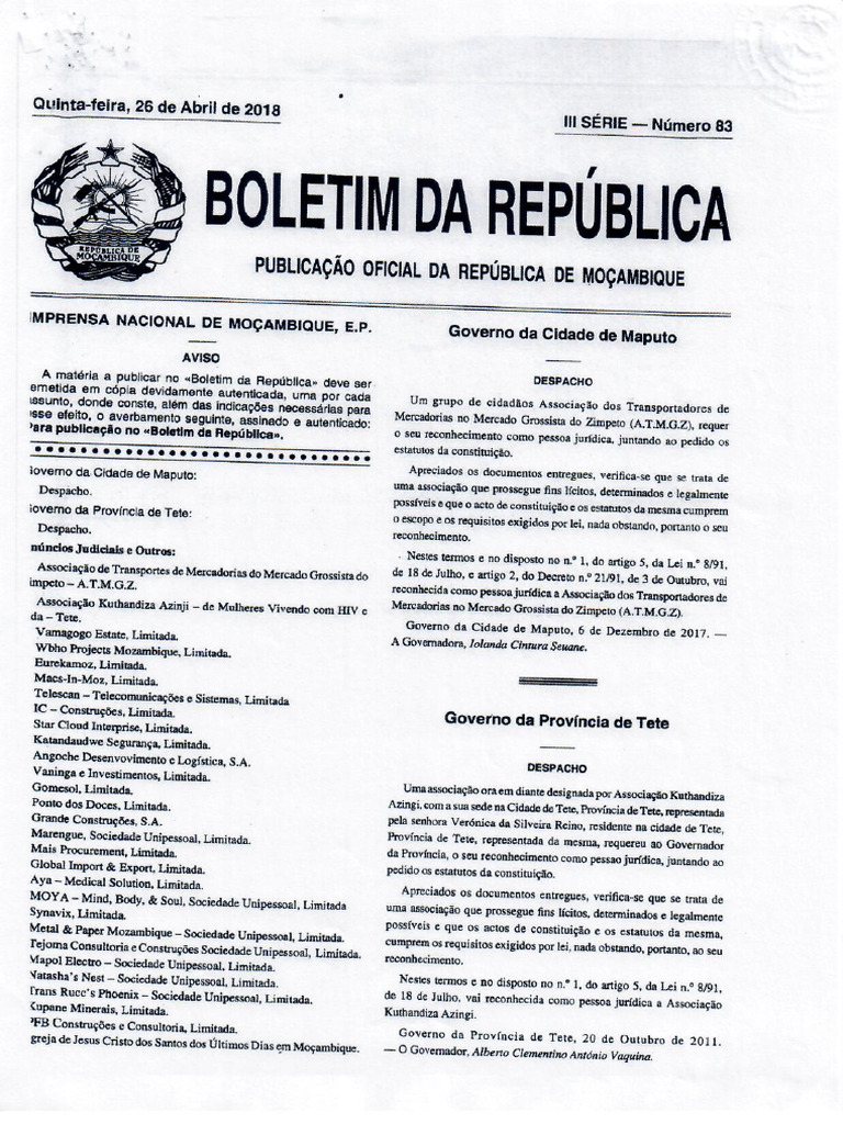 Boletim Da República | PDF