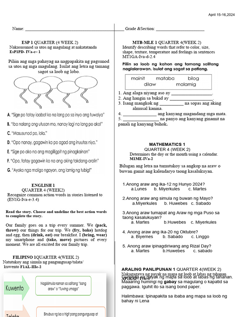 Q4 W2 Activities | PDF