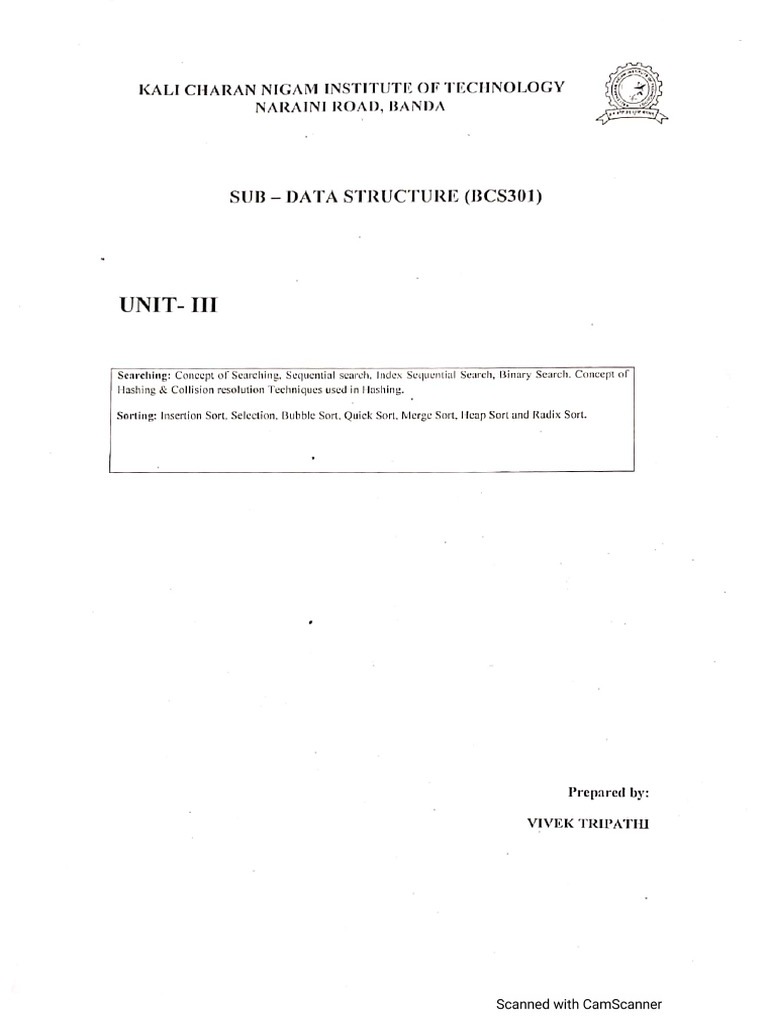 Data Structure Unit 3 | PDF Data Structure Unit 3 | PDF