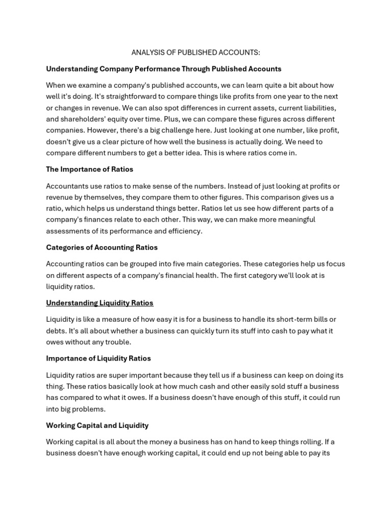 Analysis of Published Accounts | PDF | Inventory | Profit (Economics)