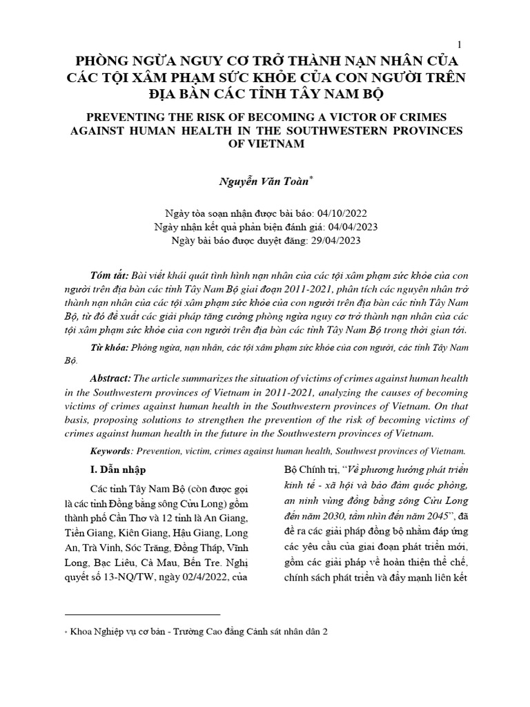 Phòng NG A Nguy Cơ TR Thành | PDF