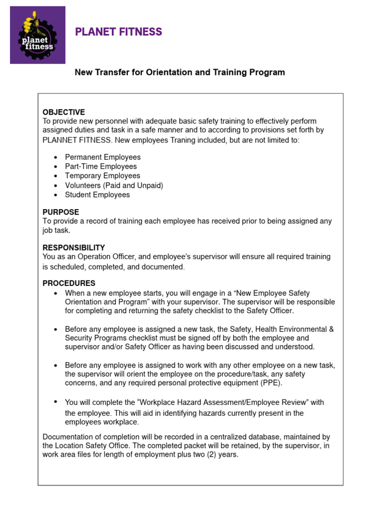 Employee Safety Orientation and Training Program1 | PDF | Employment ...