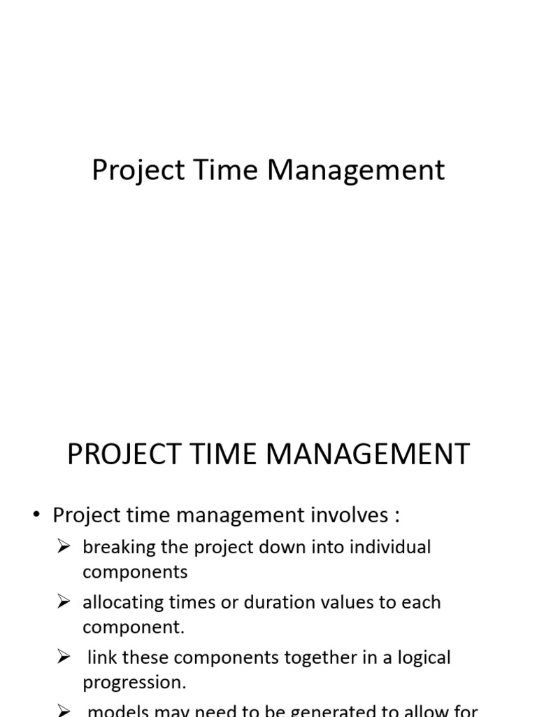 Project Time Management | PDF Project Time Management | PDF