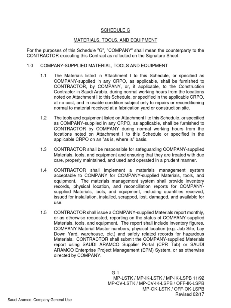 OOK - Schedule G - Addendum 1 | PDF | Procurement | General Contractor