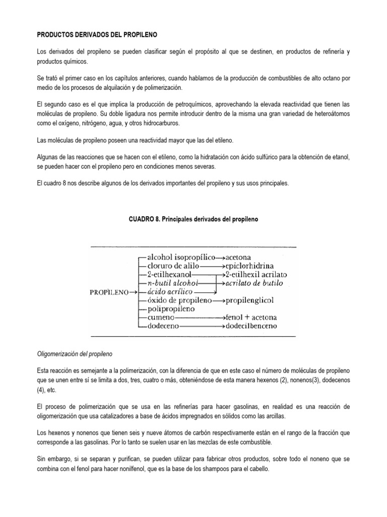 Propileno y Butileno | PDF | Etileno | Gasolina