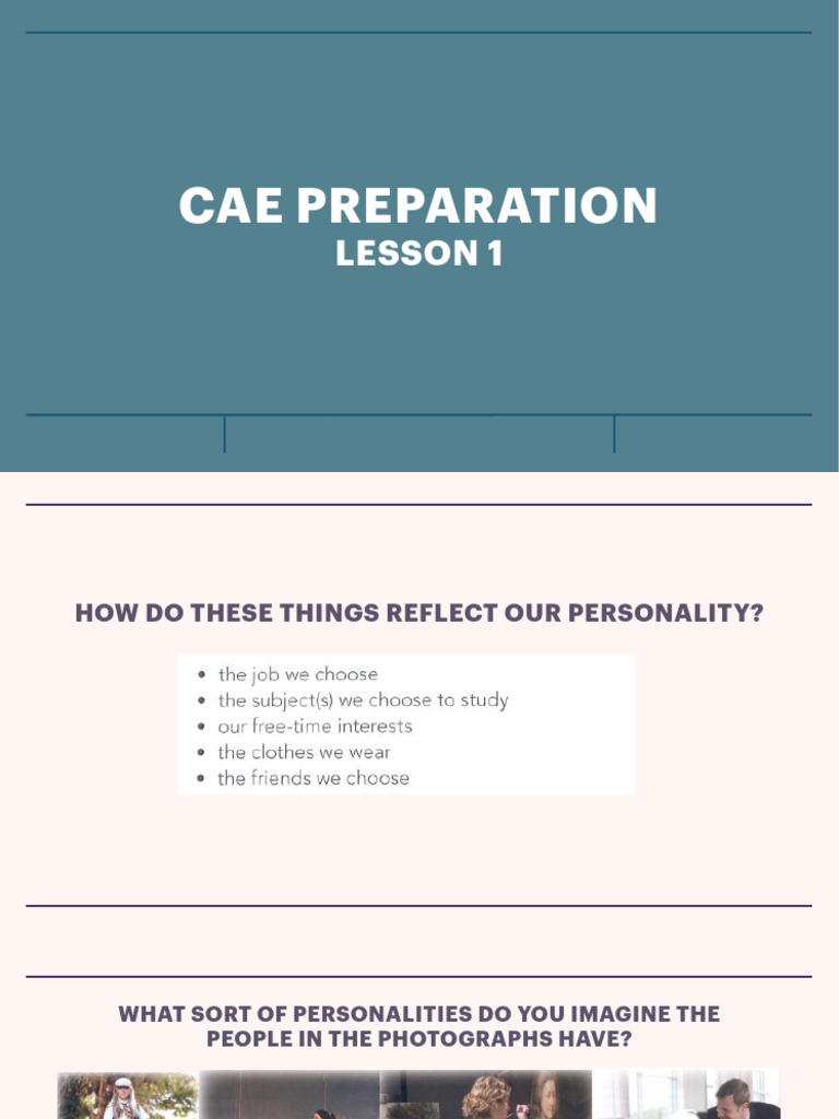 CAE Lesson 1 | PDF