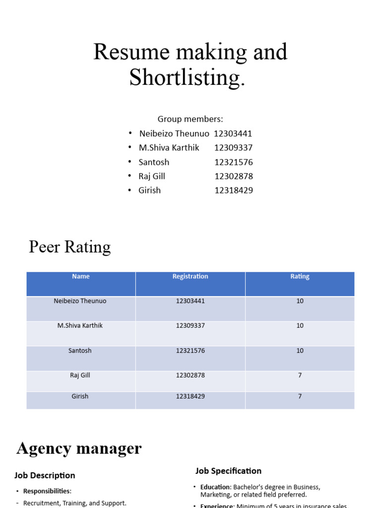 Resume Making and Shortlisting | Download Free PDF | Sales | Leadership