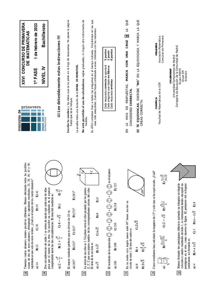 Problemas 2023 Fase1 Nivel4 | PDF | Triángulo | Geometría euclidiana