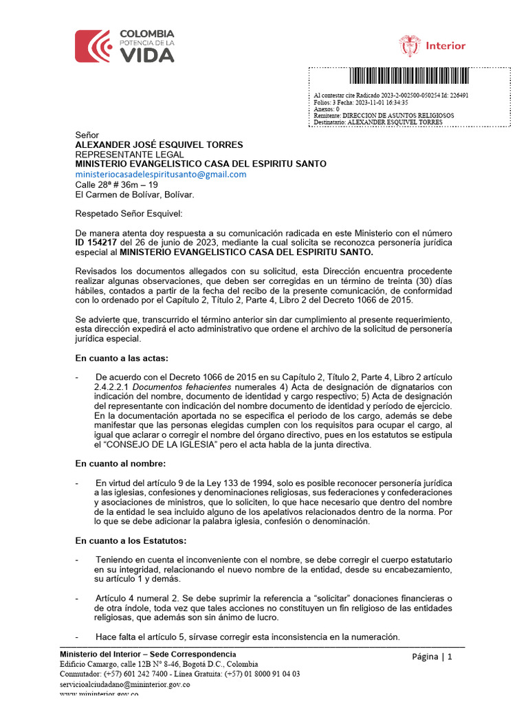 Alexander José Esquivel Torres Ministerio Evangelistico Casa Del ...