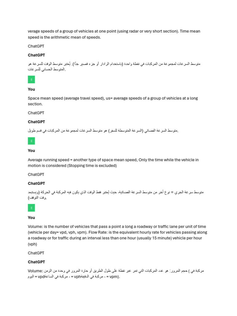 Verage Speeds of a Group of Vehicles at One Point Ch4 | PDF