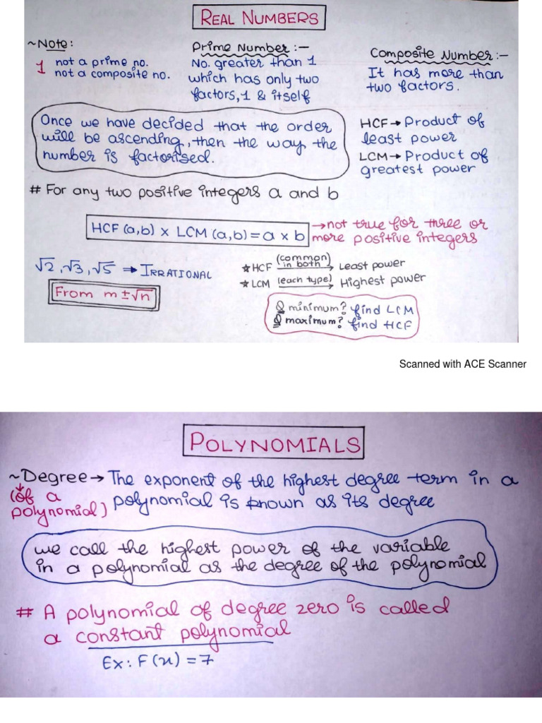 Maths Short Notes X | PDF