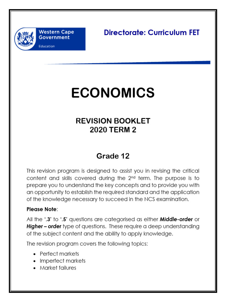 Economics Revision Pack Grade 12 | PDF | Monopoly | Profit (Economics)