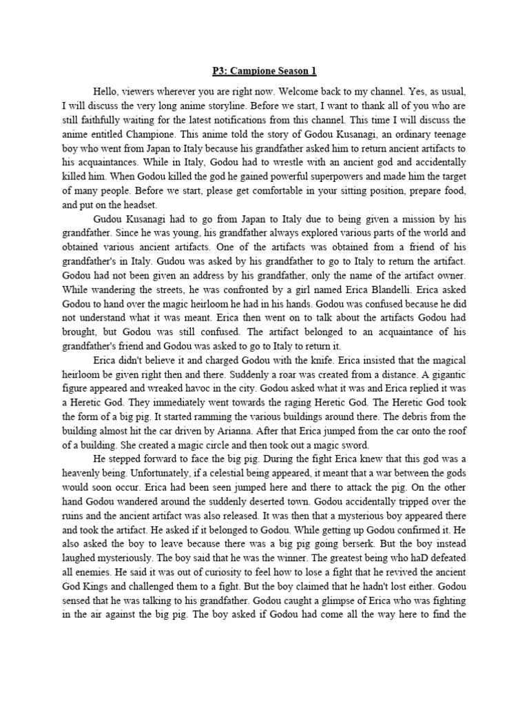 P3 Champione English | PDF | Athena | Medusa