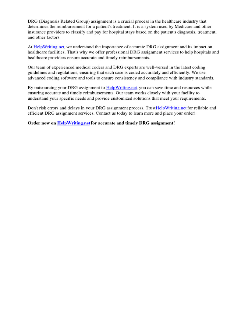 DRG Assignment | PDF | Medical Diagnosis | Hospital