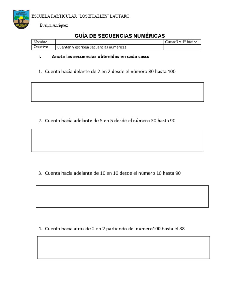 Guia de Secuencias y Rectas Numéricas | PDF