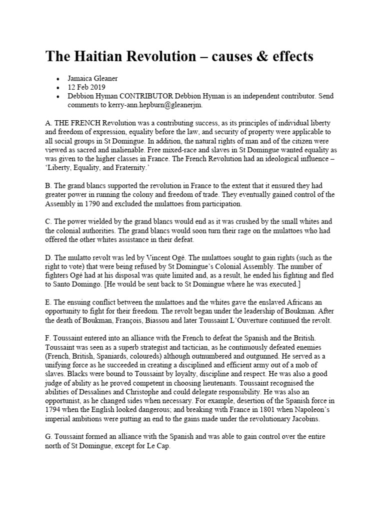 Haitian Revolution p2 | PDF | Haiti | Mulatto