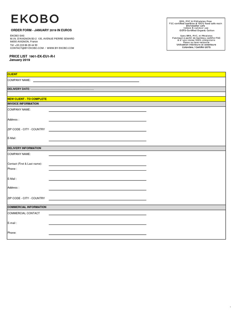 Listino Ekobo 2019 | PDF | Cooking | Foods