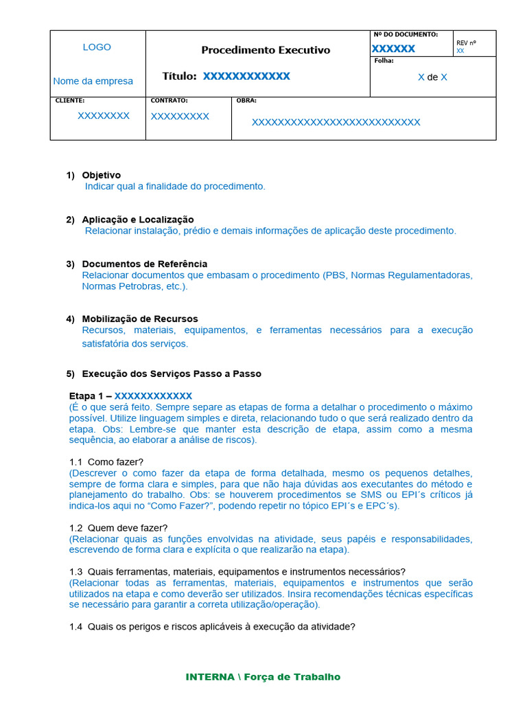 Modelo Base de Procedimento | PDF